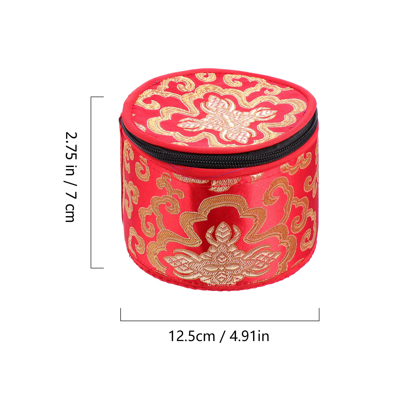 Чехол Для Тибетского Гонга С Замком Китайская Вышивка Облака 12X9.5Cm