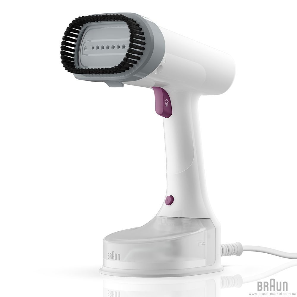 Отпариватель ручной Braun QuickStyle 5 GS5011PU, 1200 Вт, 22 г/мин, бак 150 мл, щетка в комплекте, белый фиолетовый