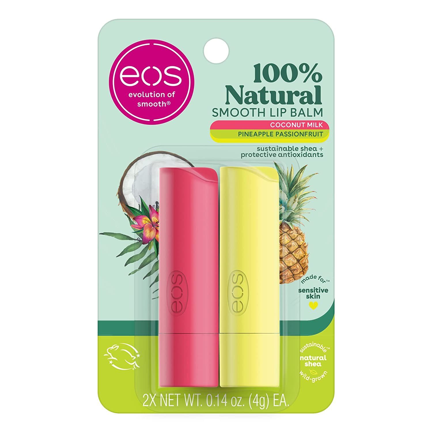 EOS Бальзам для губ Coconut Milk and Pineapple Passionfruit Lip Balm Кокосовое Молоко и Ананас Маракуйя, 8 г