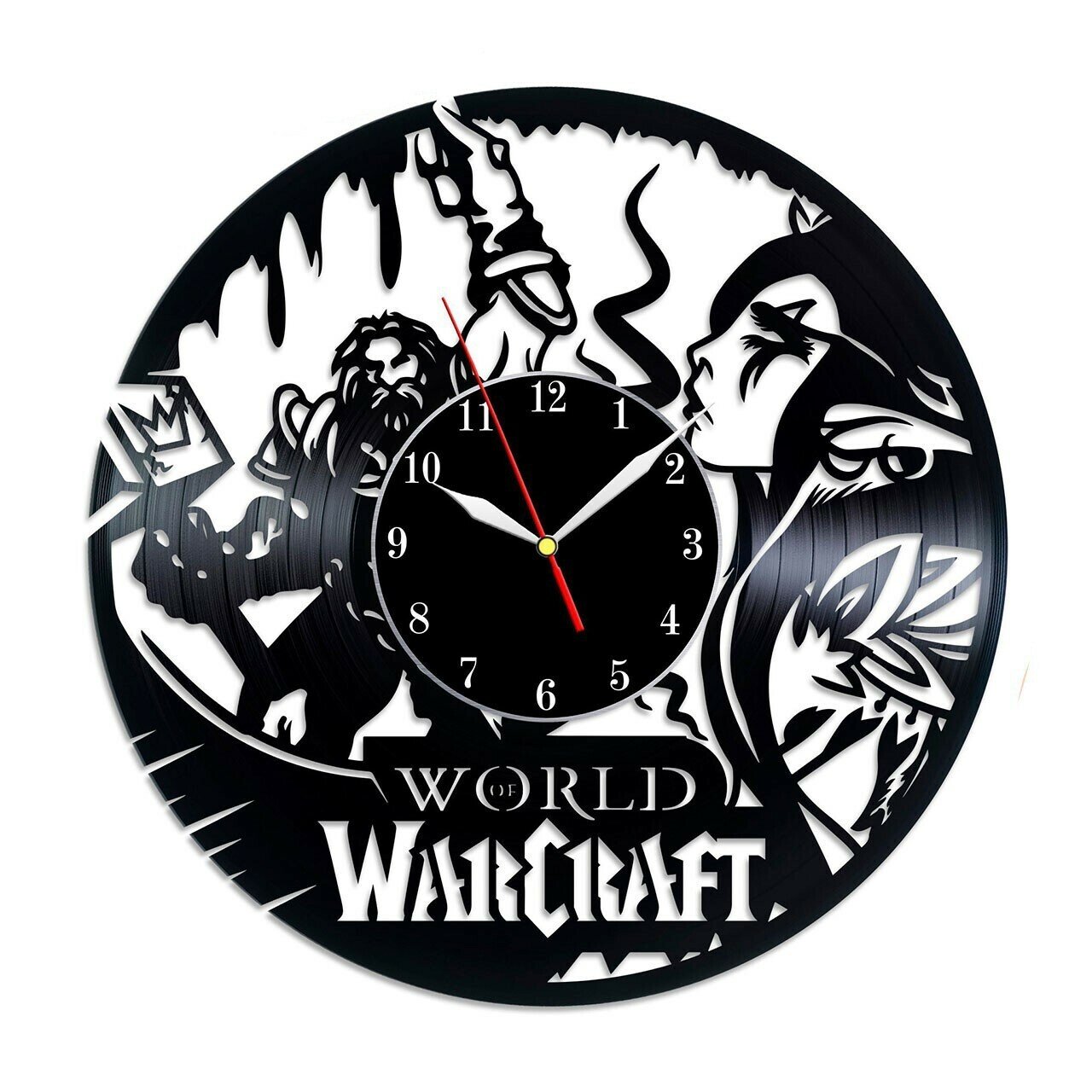 Настенные часы из виниловой пластинки "World of Warcraft"