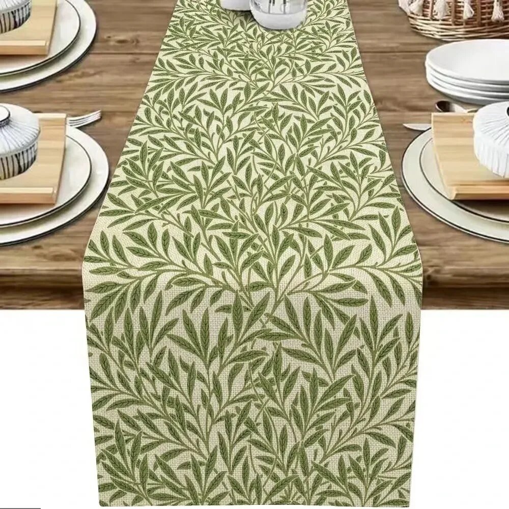 Скатерть-дорожка VIKAMA William Morris полиэстер Зеленый, 33X90CM(1.1X3FT, YM-3
