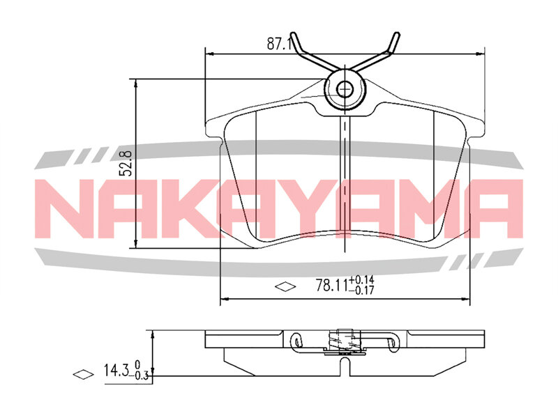 Торм. колодки зад. Audi 80 86-, 100 82-, VW Golf 2, Nakayama P0833NY