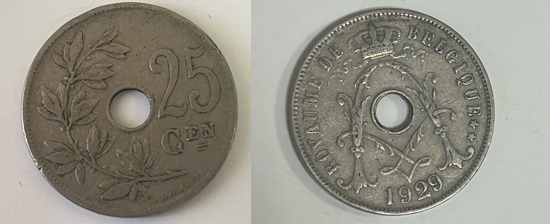 Бельгия, 25 сантимов, 1929 год