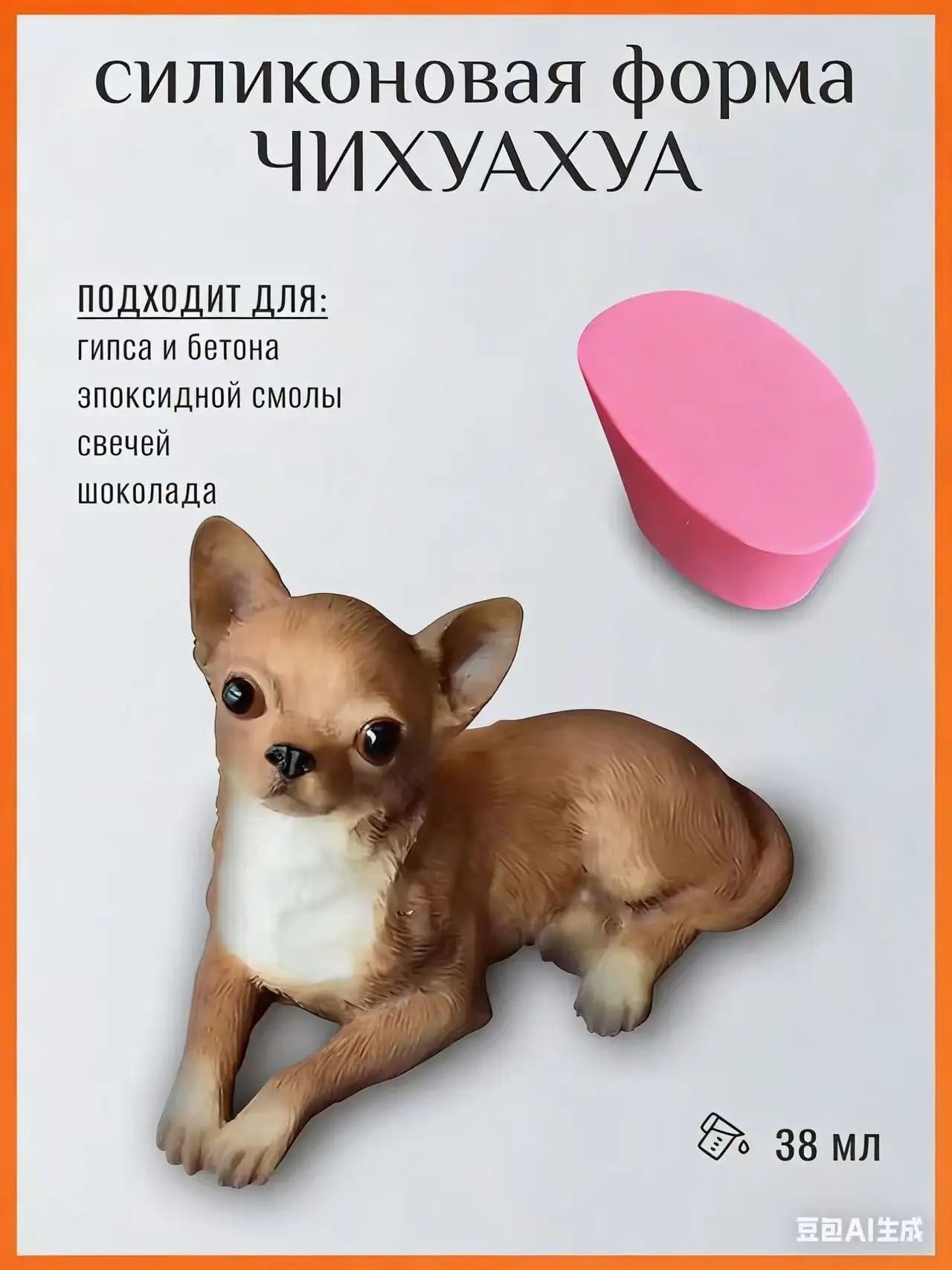Молд силиконовый / форма собаки Чихуахуа