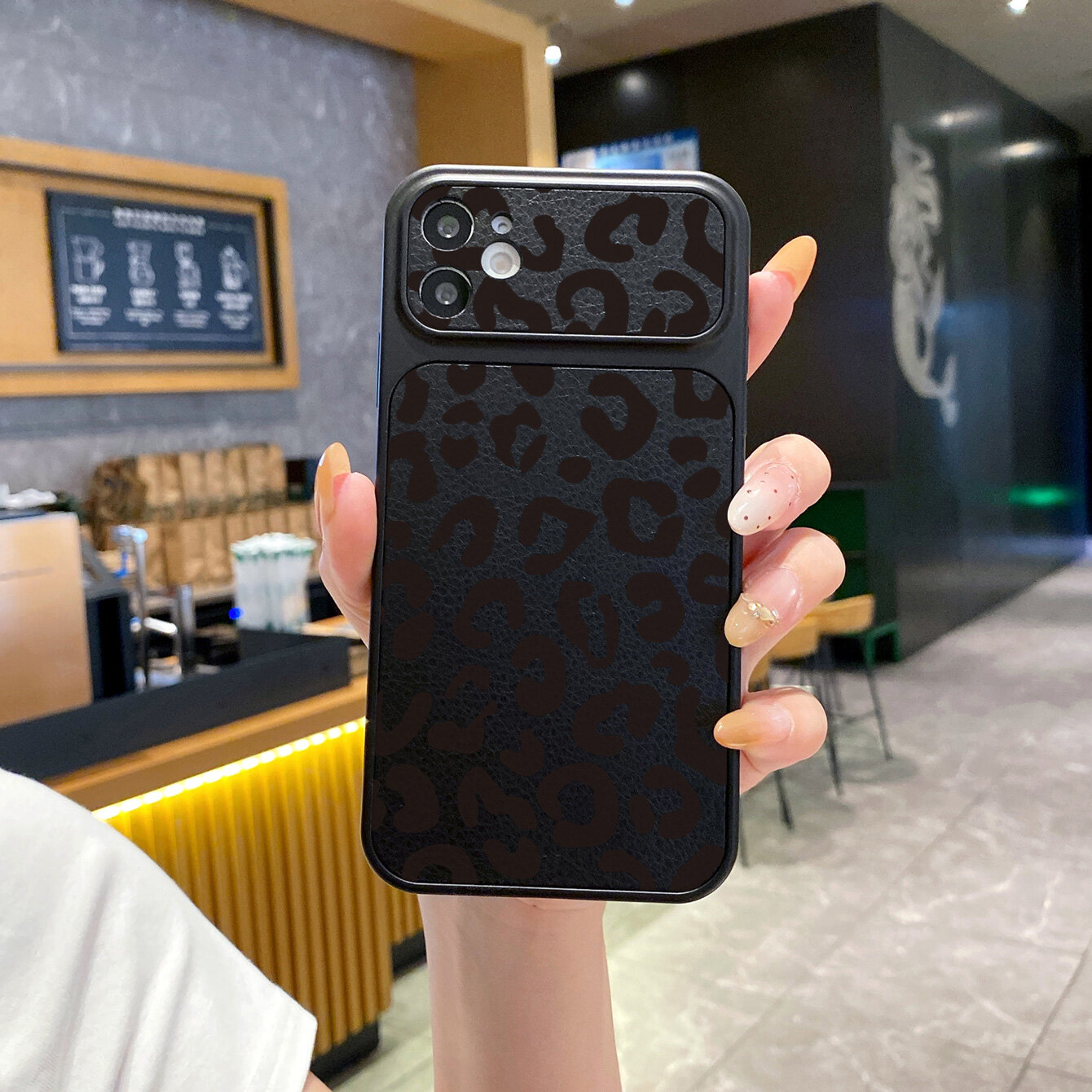 Чехол для iPhone 12(айфон 12) из двух частей из искусственной кожи, леопардовый, мягкая обложка