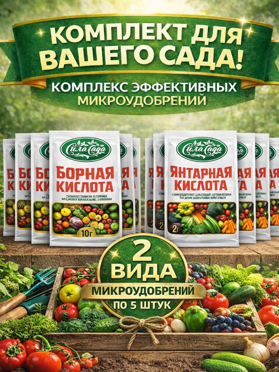Микроудобрения борная и янтарная кислота