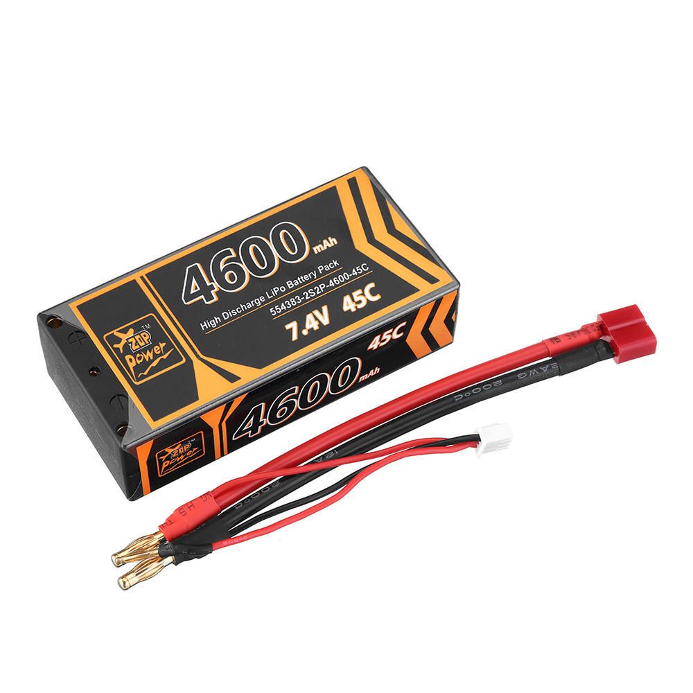 ZOP RC Модельный аккумулятор 4600mAh 5000 2S 7.4V 45C 100C Жесткий корпус Автомобильный RC Короткий