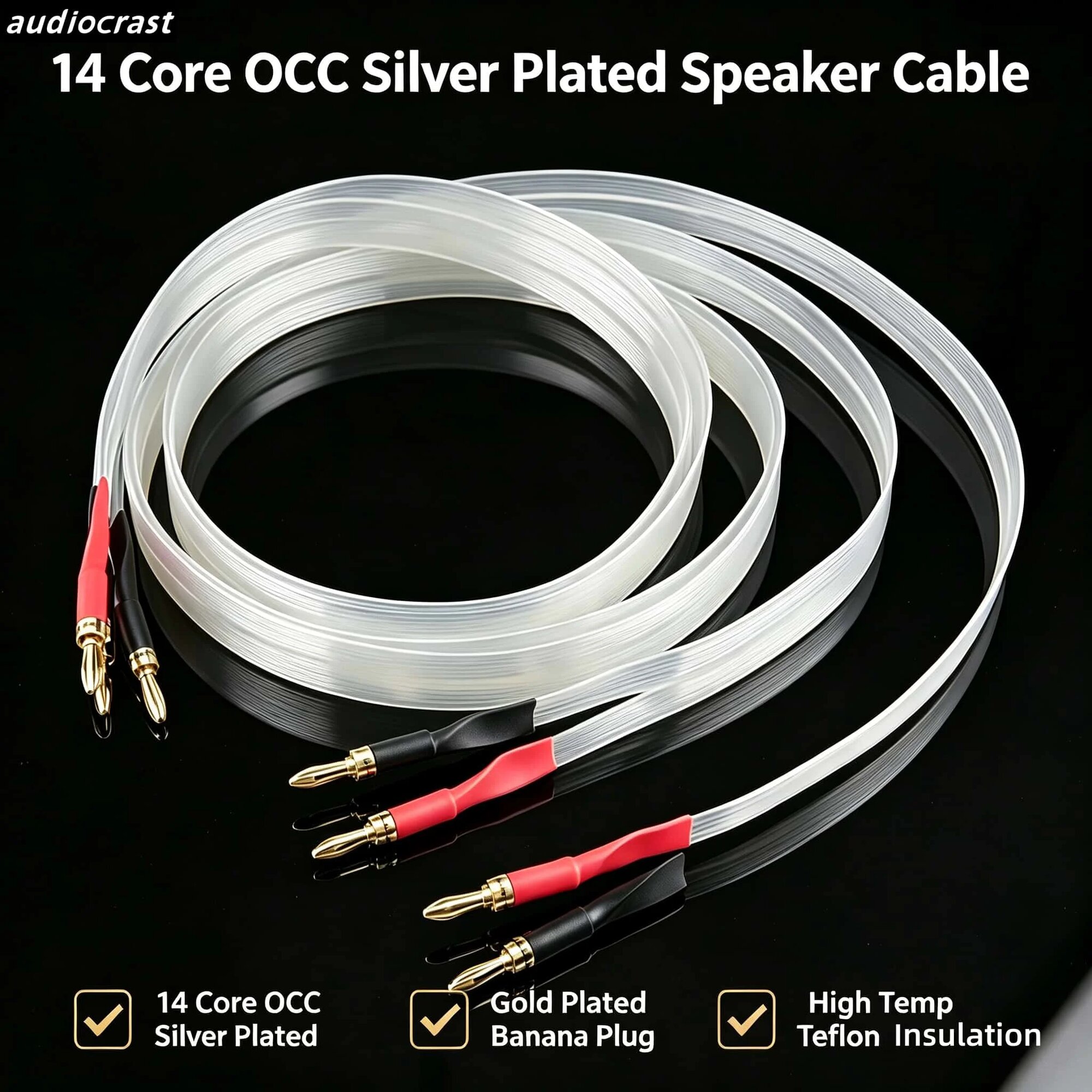 Audiocrast FC01 аудиокабель 1м, серебряный