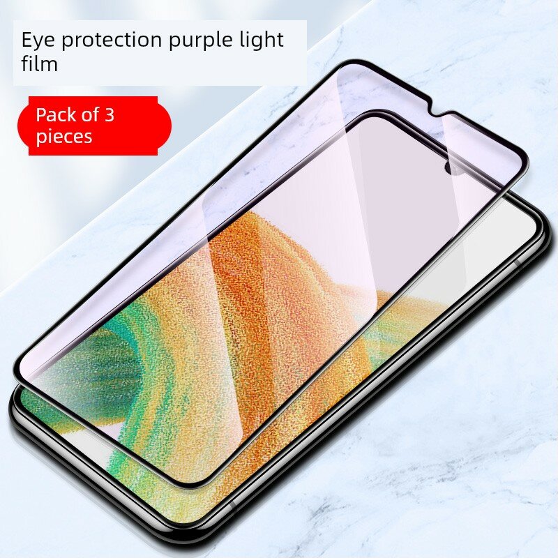 Защитное стекло с фиолетовой защитой от синего света для экрана Samsung Galaxy A34 5G, алмазно-черный, 3 шт. для защиты