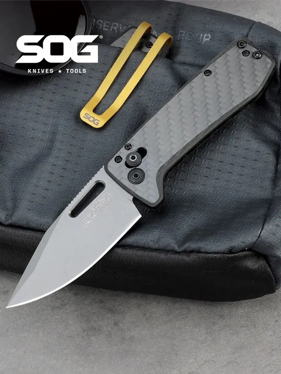SOG Ultra XR, Складные ножи, Рукоятка из углеродного волокна, Титановый зажим для кармана/денег