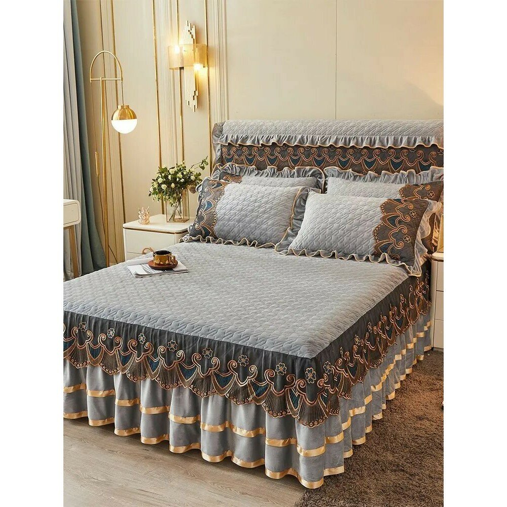 AiWinsure Покрывало с наволочками Velvet bedspreads, Бархат с размерами: 200 см х 180 см