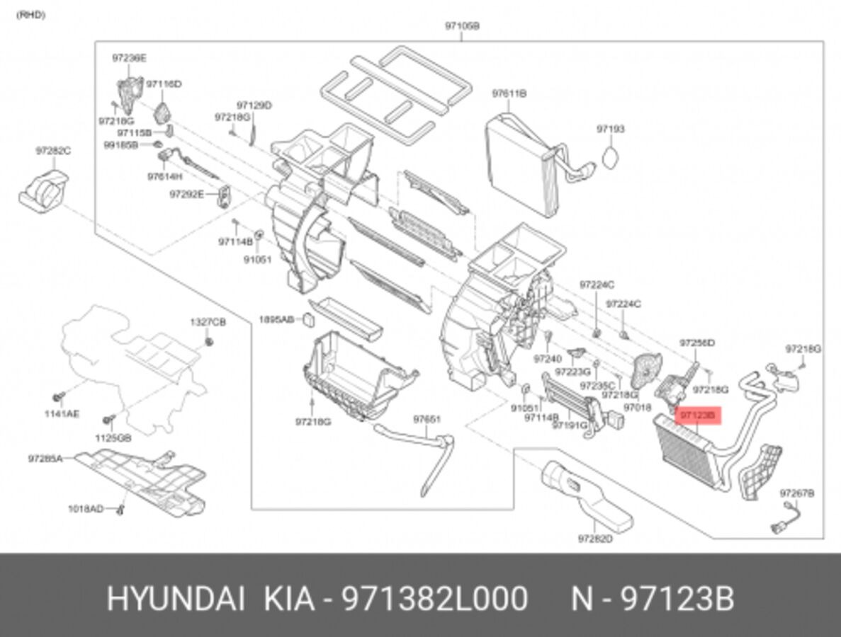 Радиатор отопителя салона org (Hyundai/Kia 971382L000)