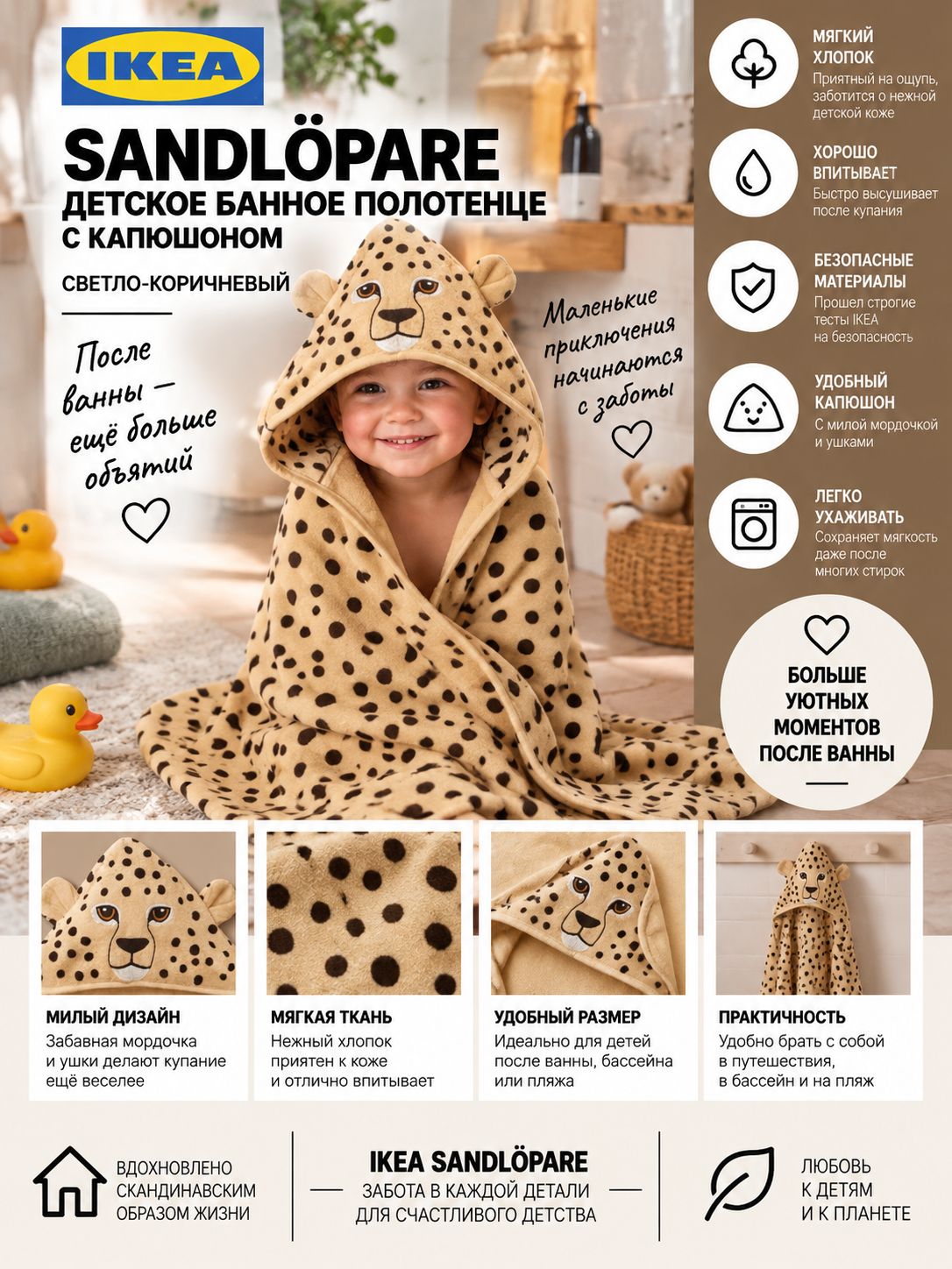 IKEA Полотенце банное 70x140 см, хлопок, 1 шт