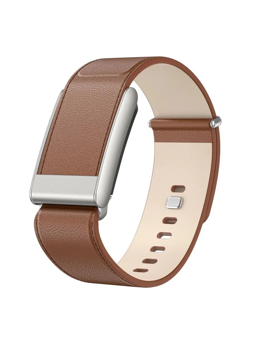 Кожаный премиальный браслет для Whoop 5.0 One / Peak, серия Leather Brown, коричневый