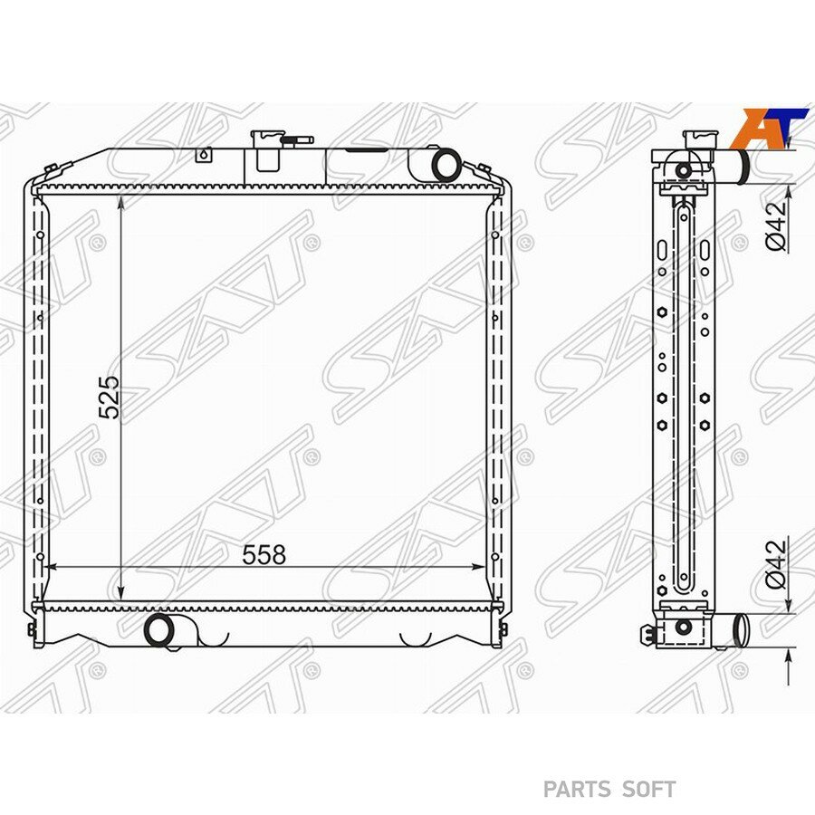 Радиатор Hino Dutro 02-11 / Toyota Dyna 99-11 от официального дистрибьютора, SAT, артикул TY0071