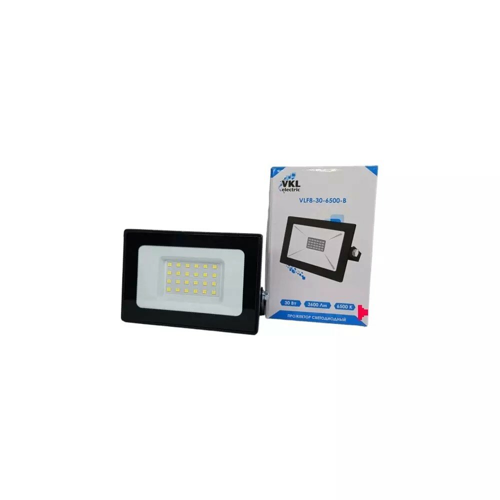 Прожектор светодиодный 220В 30Вт 6500К IP65 черный VKL electric 1208266