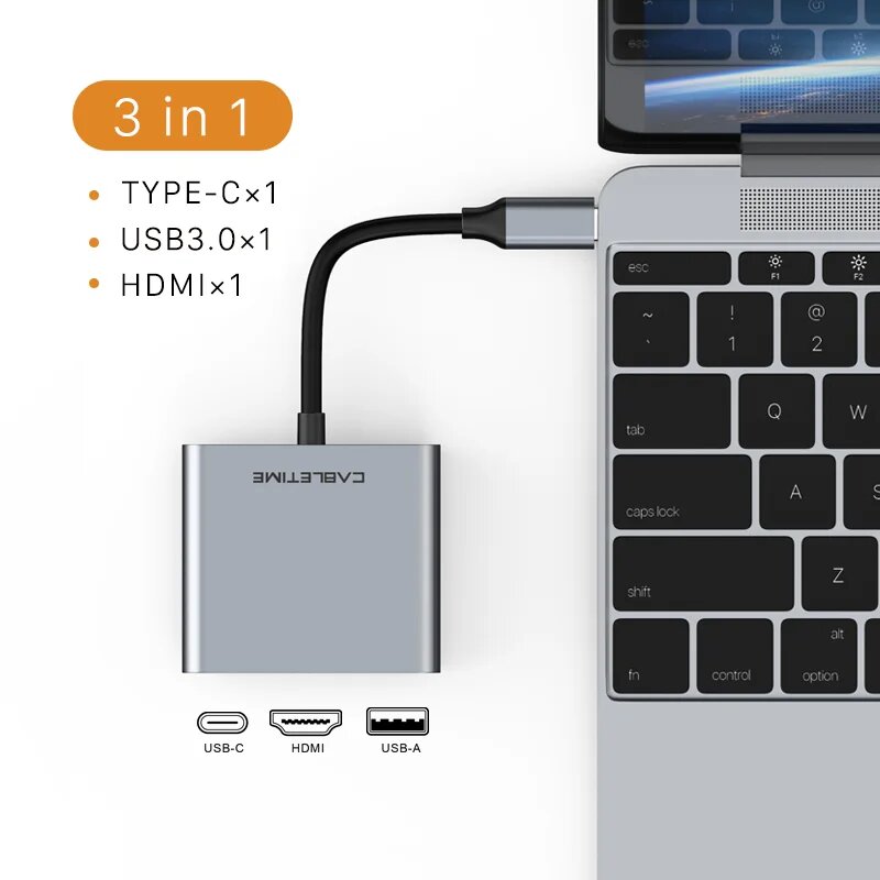 Многофункциональный USB-C хаб CABLETIME 4K HDMI для Nintendo Switch, USB-C VGA док-станция Type-C для MacBook Pro, Matebook, Huawei Mate