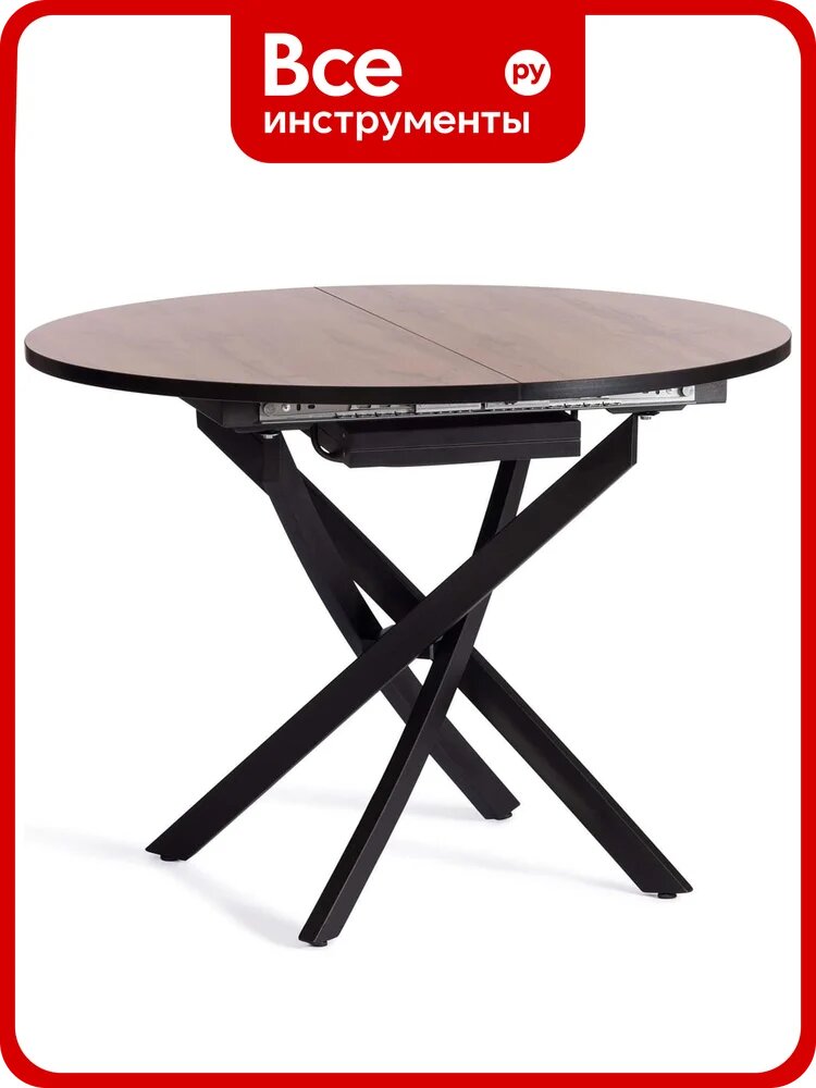 Стол Tetchair Manzana лдсп/hpl/металл, 100x100+30x75 см, дуб вотан/черный 20617