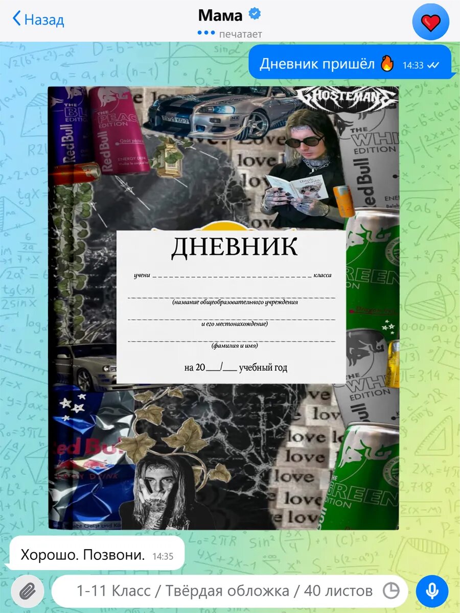 Школьный дневник с принтом y2k pinterest