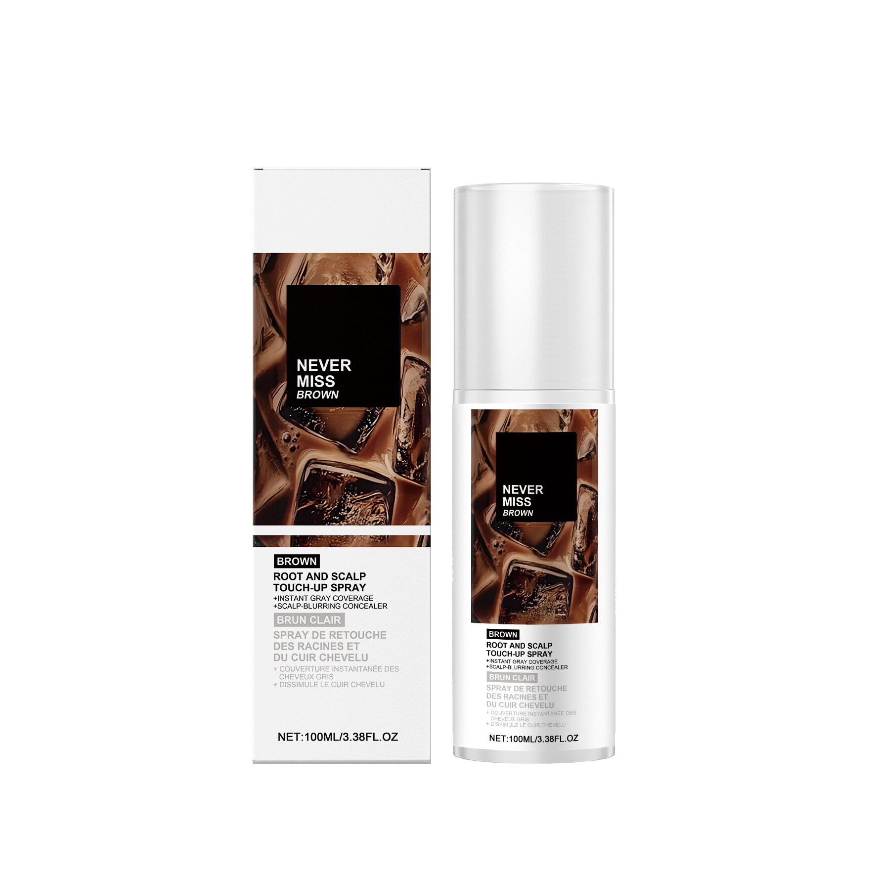 VER MISS Root & Scalp Touch-Up Spray - Коричневый оттенок, бутылка 100 мл для коррекции цвета волос