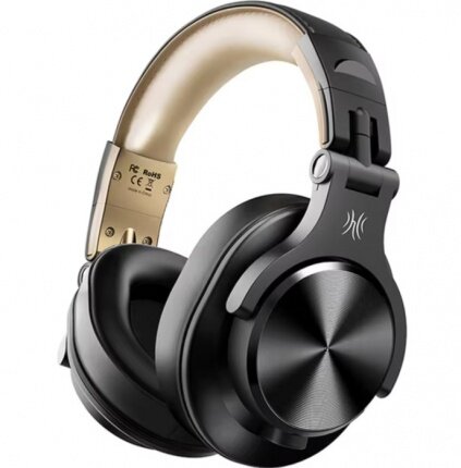 Беспроводные Bluetooth 5.2 наушники Oneodio A70 Black Gold