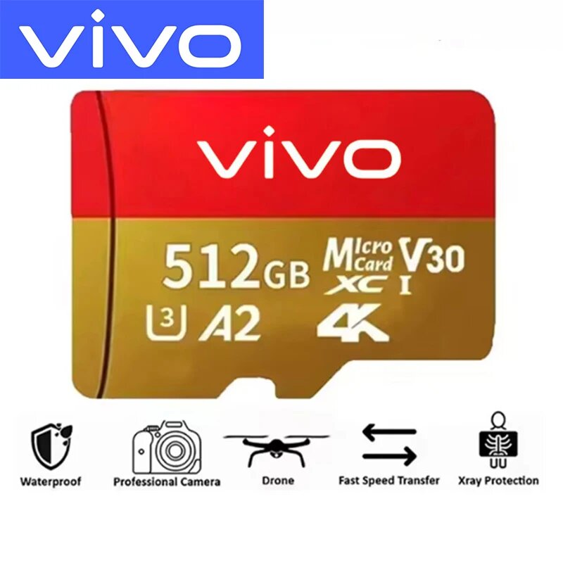 Карта памяти VIVO Micro SD 128ГБ/256ГБ/512ГБ/1ТБ 512GB