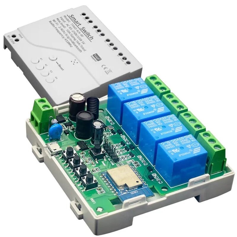 Tuya Smart Switch WiFi DIY Timer AC 85V-250V 4CH RF Home Automation Module для Alexa