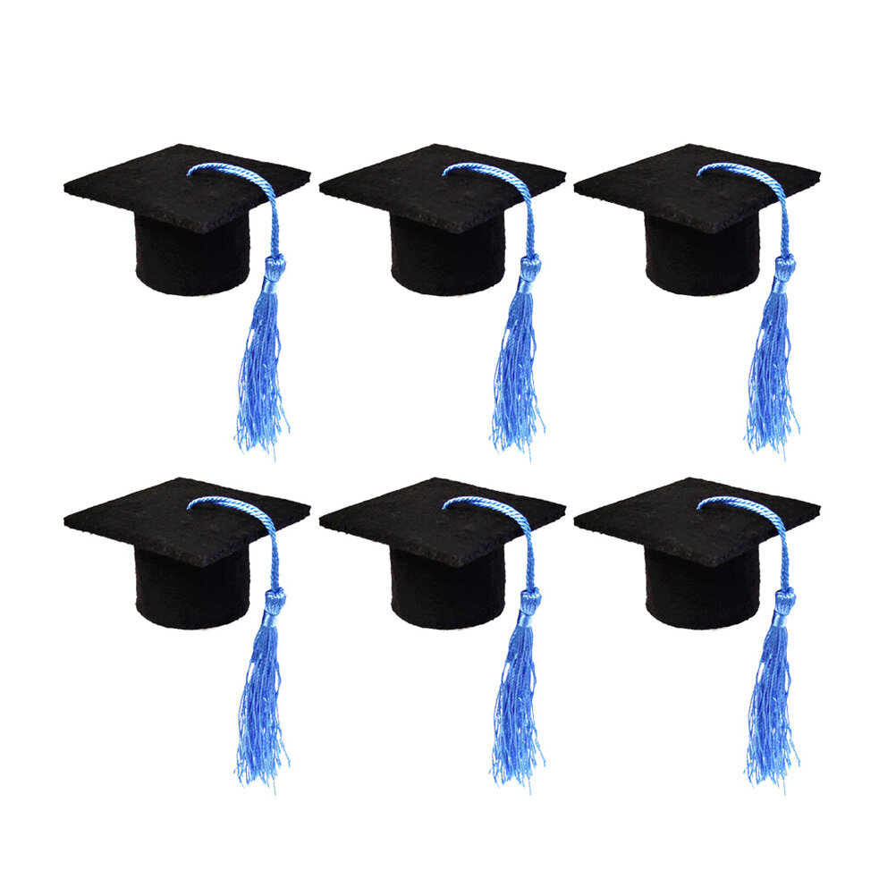 6 Штук Милые Шапочки Для Бутылок Вина В Форме Докторской К Mortar Board С Градуировочной Тасселью 5 50X5 50X3 20Cm