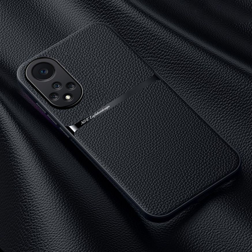 Кожаный чехол для Honor 50 (Хонор 50), Магнитная ударопрочная задняя крышка на Huawei Nova 9