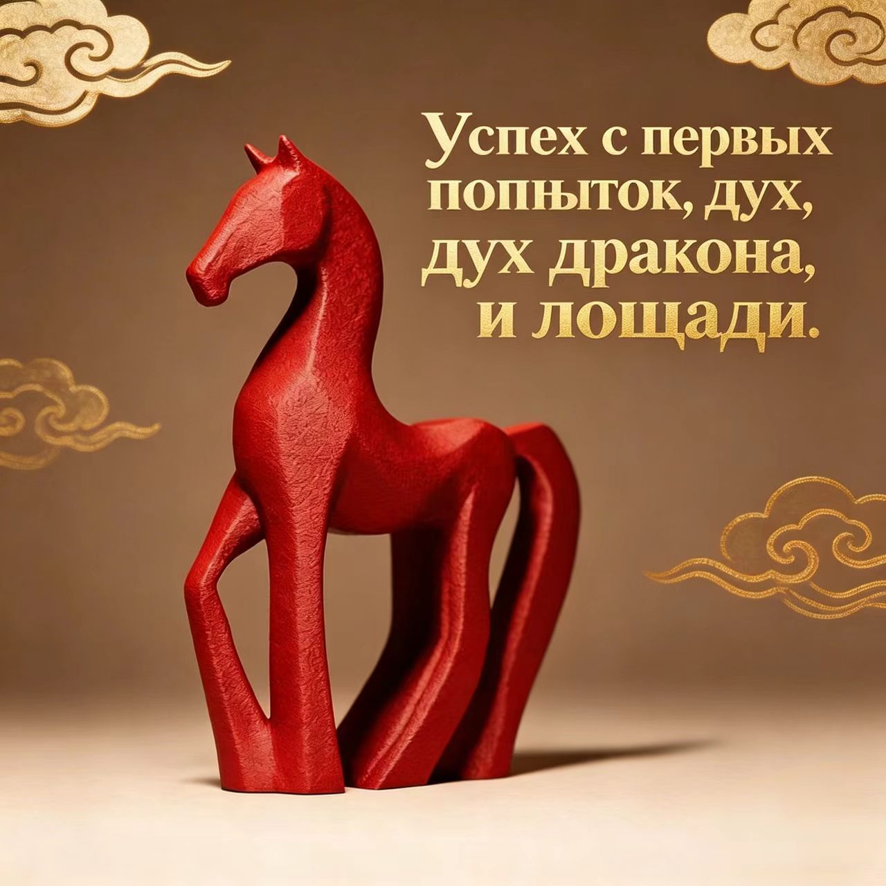 Статуэтка Чистый конь (красный), высота 11 см