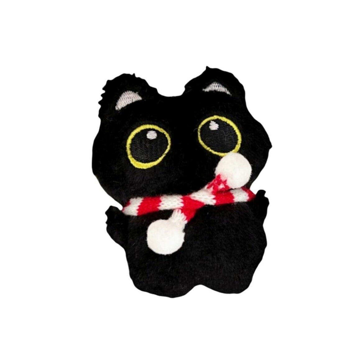 Плюшевая подвеска унисекс "Котенок" 8 см, Red Scarf Little Black Cat, 8CM EU