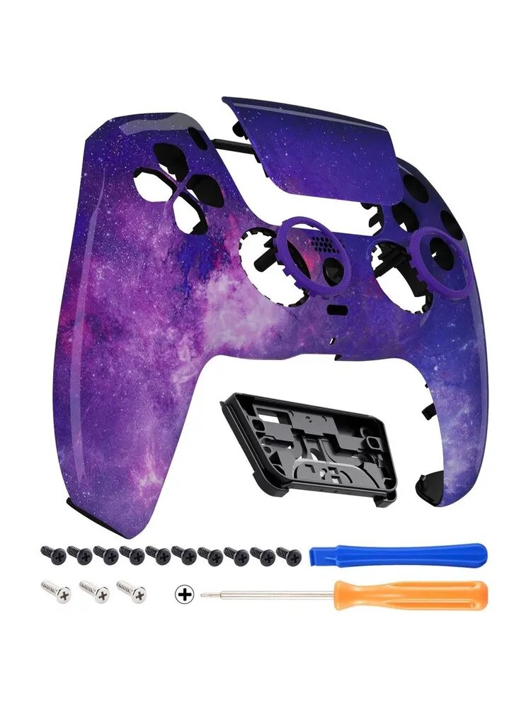 EXtremeRate передняя панель+тачпад Nebula Galaxy для PS5 BDM-010/020/030/040/050, сменная лицевая панель, кастом, защита+комфорт