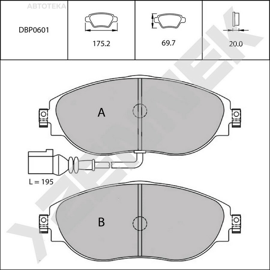Колодки тормозные ZENNEK DBP0601