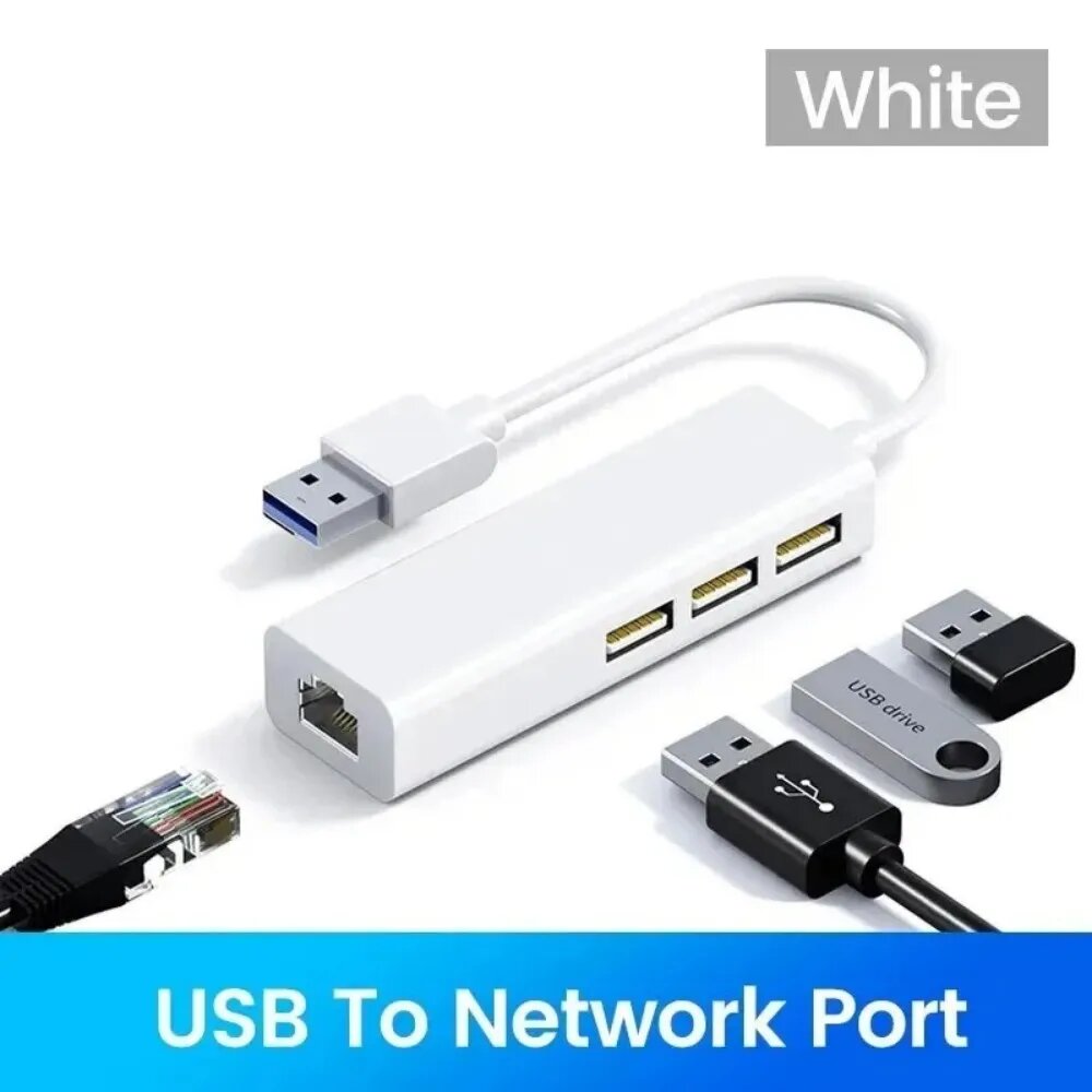 KEBIDUMEI 4-в-1 USB хаб с Ethernet портом USB
