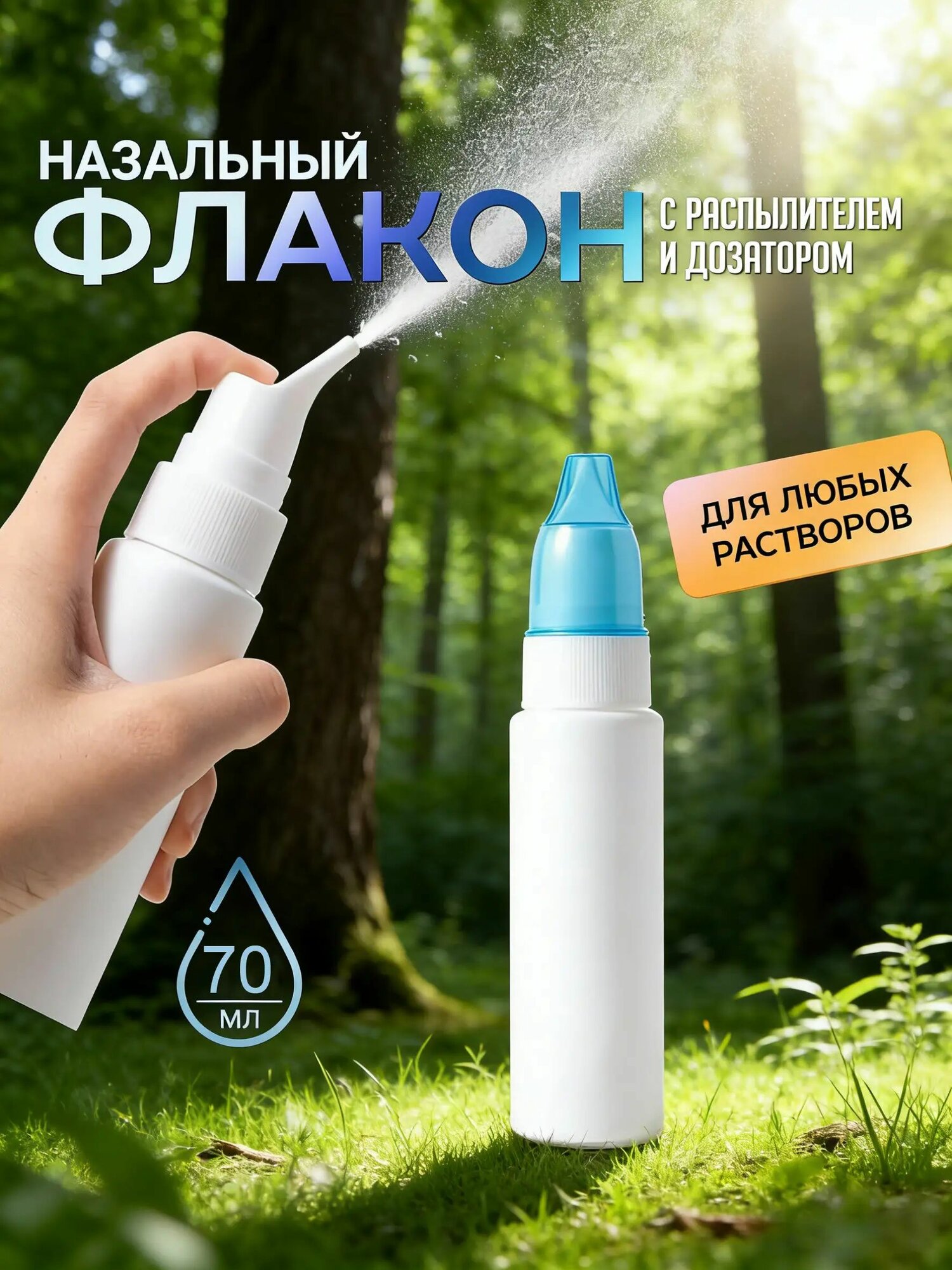 Флакон пустой с распылителем Назальный ирригатор, флакон для промывания носа многоразовый