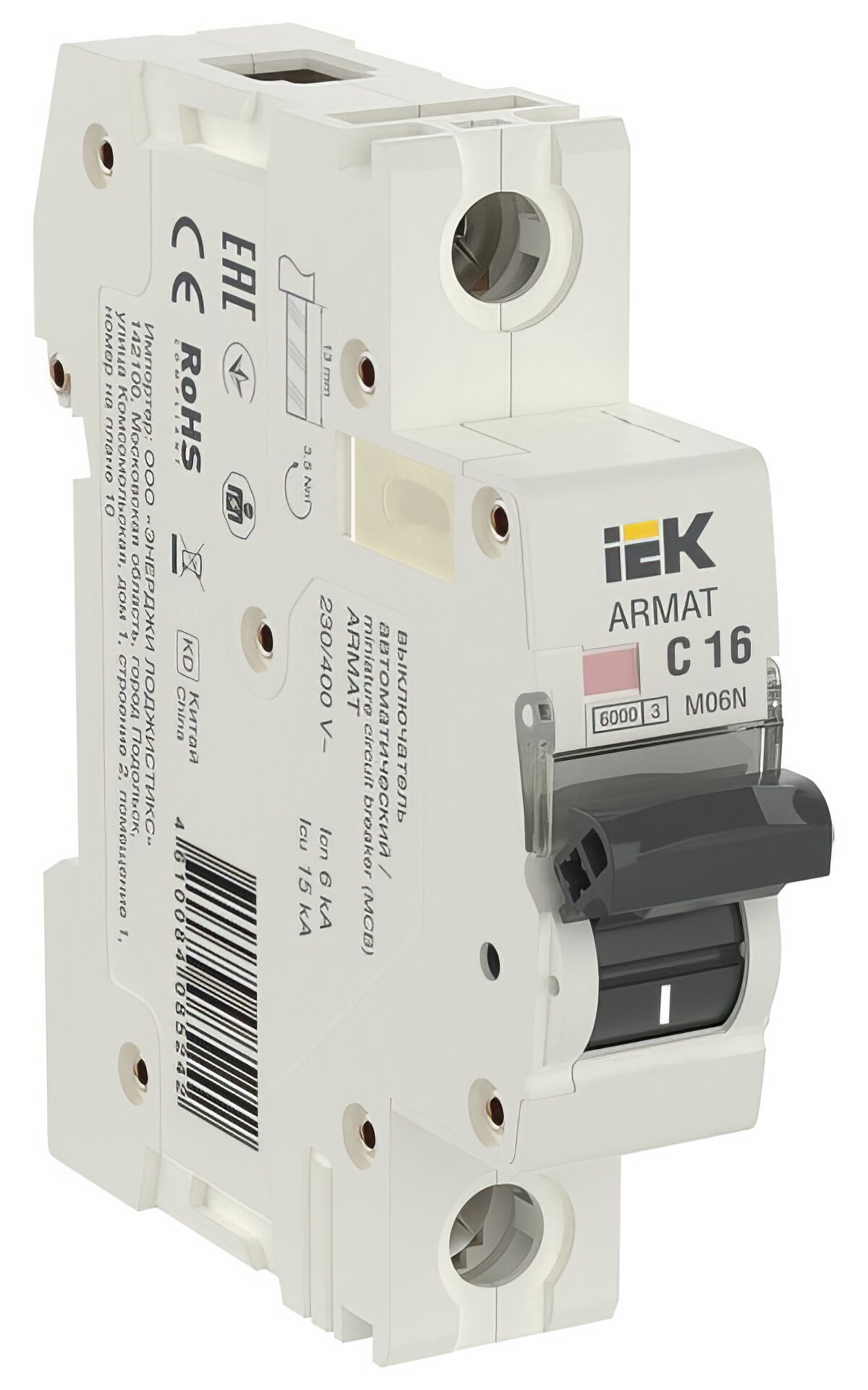 Выключатель автоматический IEK ARMAT M06N 1P C 16А