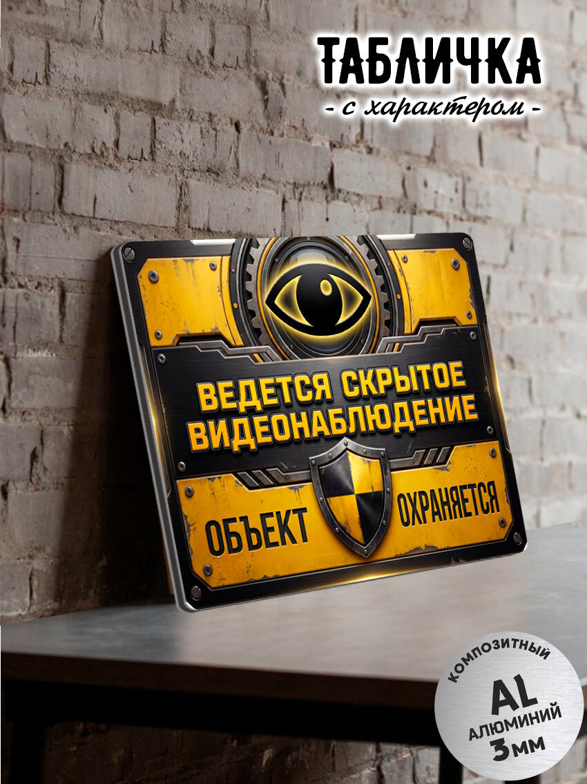 Декоративная табличка "Ведется Скрытое Видеонаблюдение"