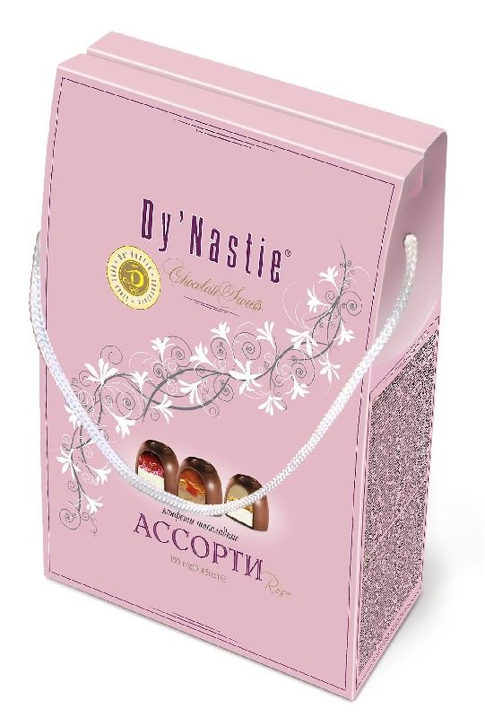 Конфеты Dy Nastie ассорти "ROSE" шоколадные /упак. с ручкой/ 155г