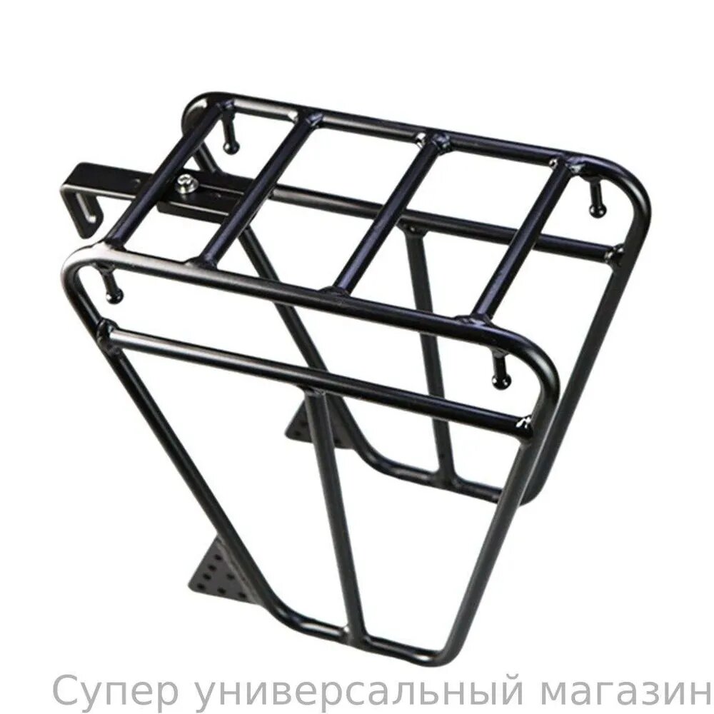 Передний багажник для велосипеда для туристических багажников, черный