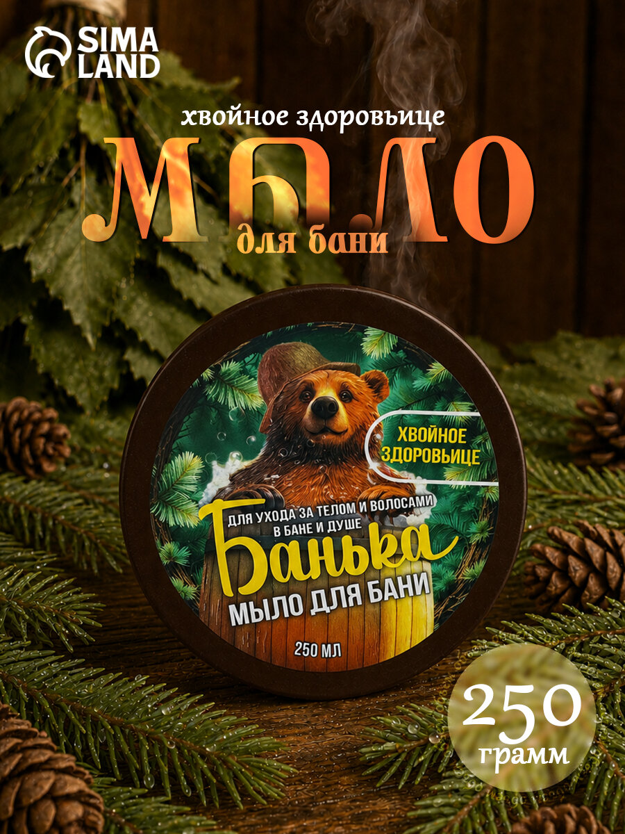 Мыло Лаборатория Катрин "Банька", для бани, густое, хвойное, 250 мл