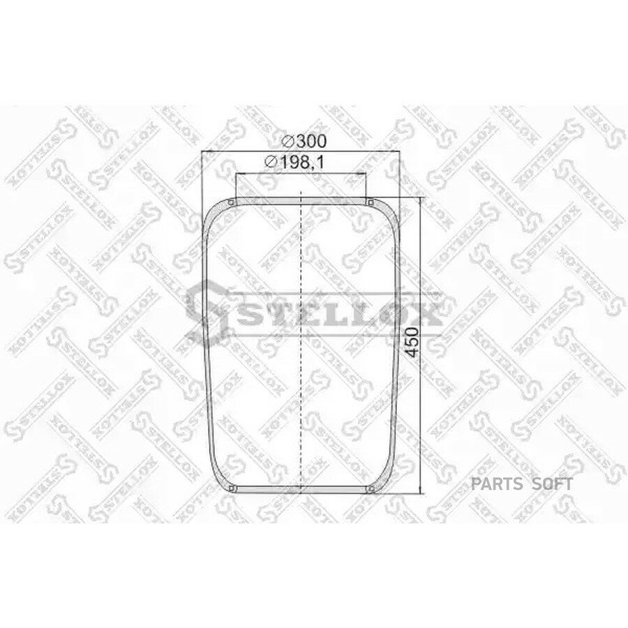 STELLOX 9007270SX 90-07270-SX пневмоподушка ! кон 450-300-198.1/198.1 \MB/MAN/Volvo/Schmitz
