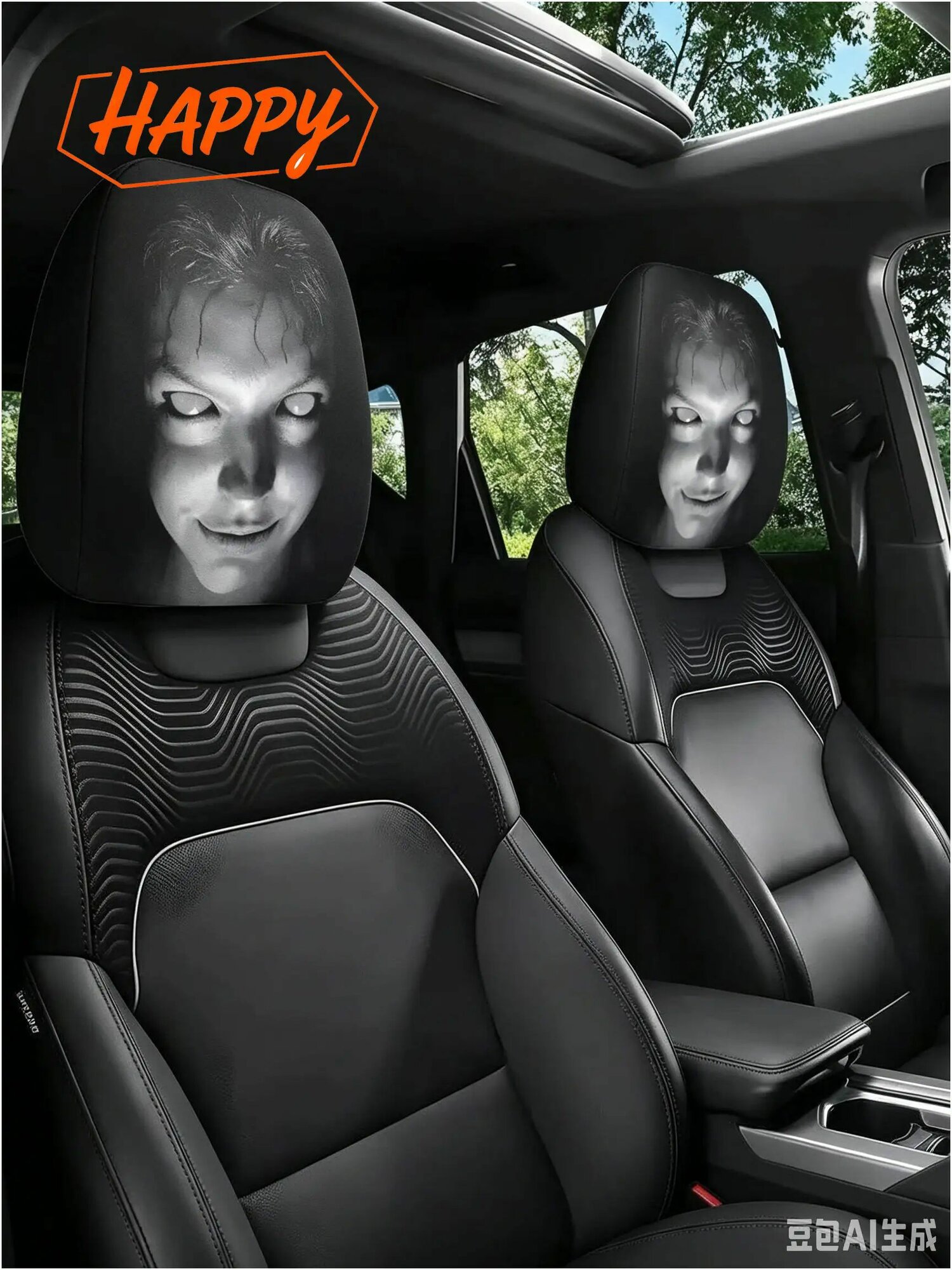 Качественный чехол на автоподголовник, черный, 1шт