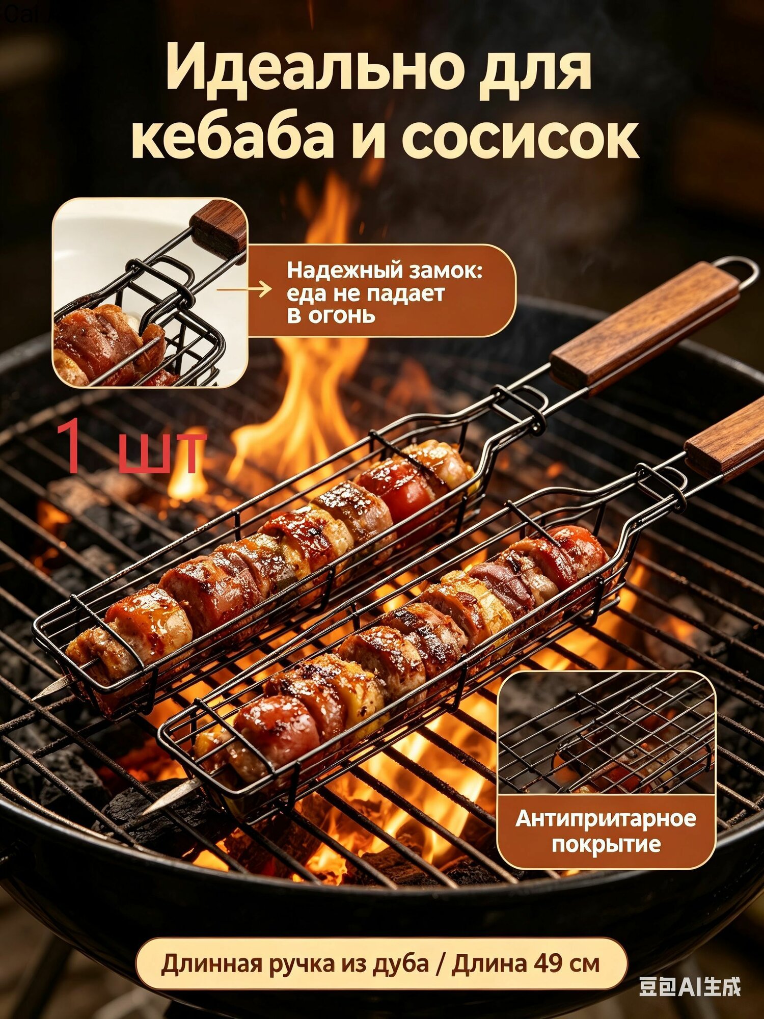 Набор инструментов для барбекю 1 предм. на 3 перс.