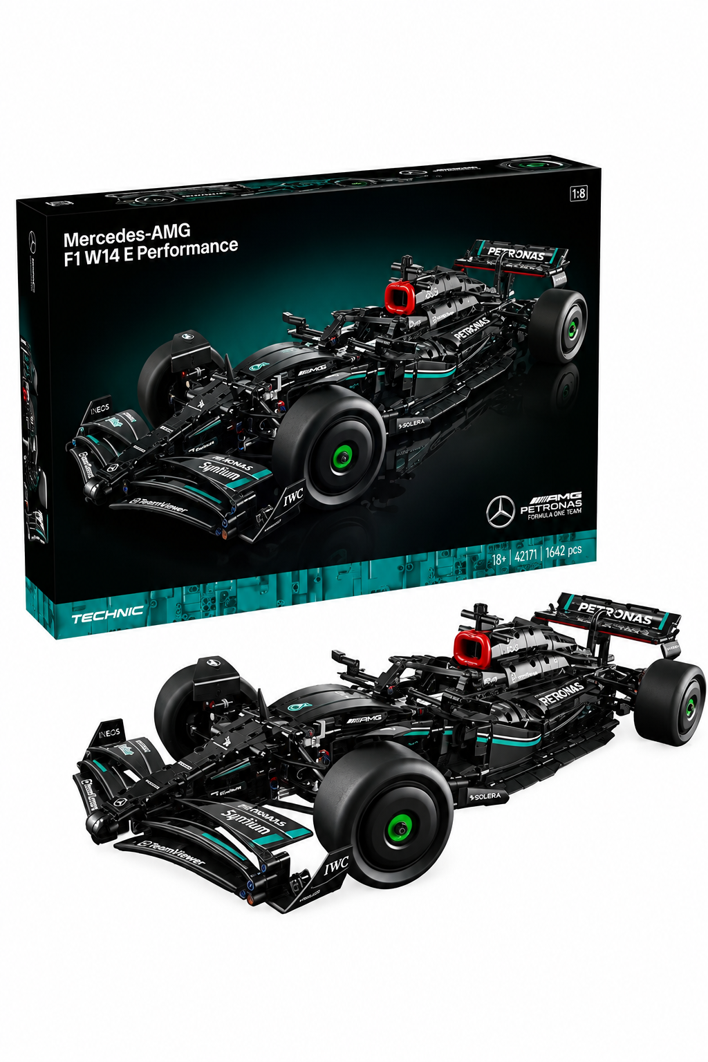 Конструктор из кирпичиков Mercedes-AMG F1, 1642 детали, для мальчиков и девочек, гоночная тематика
