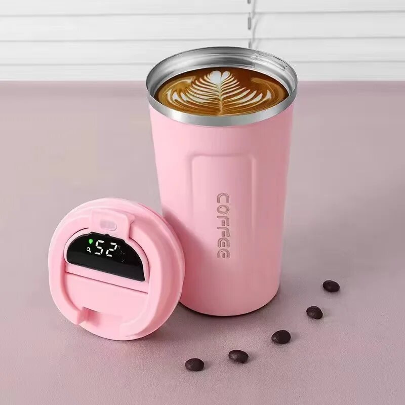 Термокружка из нержавеющей стали с дисплеем температуры Розовый, 510ML, pink