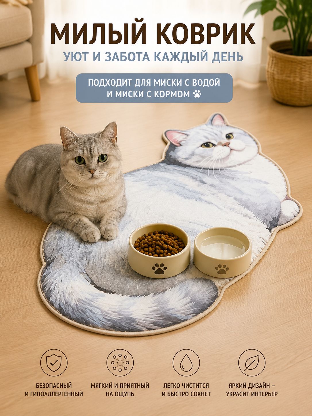 Коврик придверный 40x60 см геометрический оранжевый