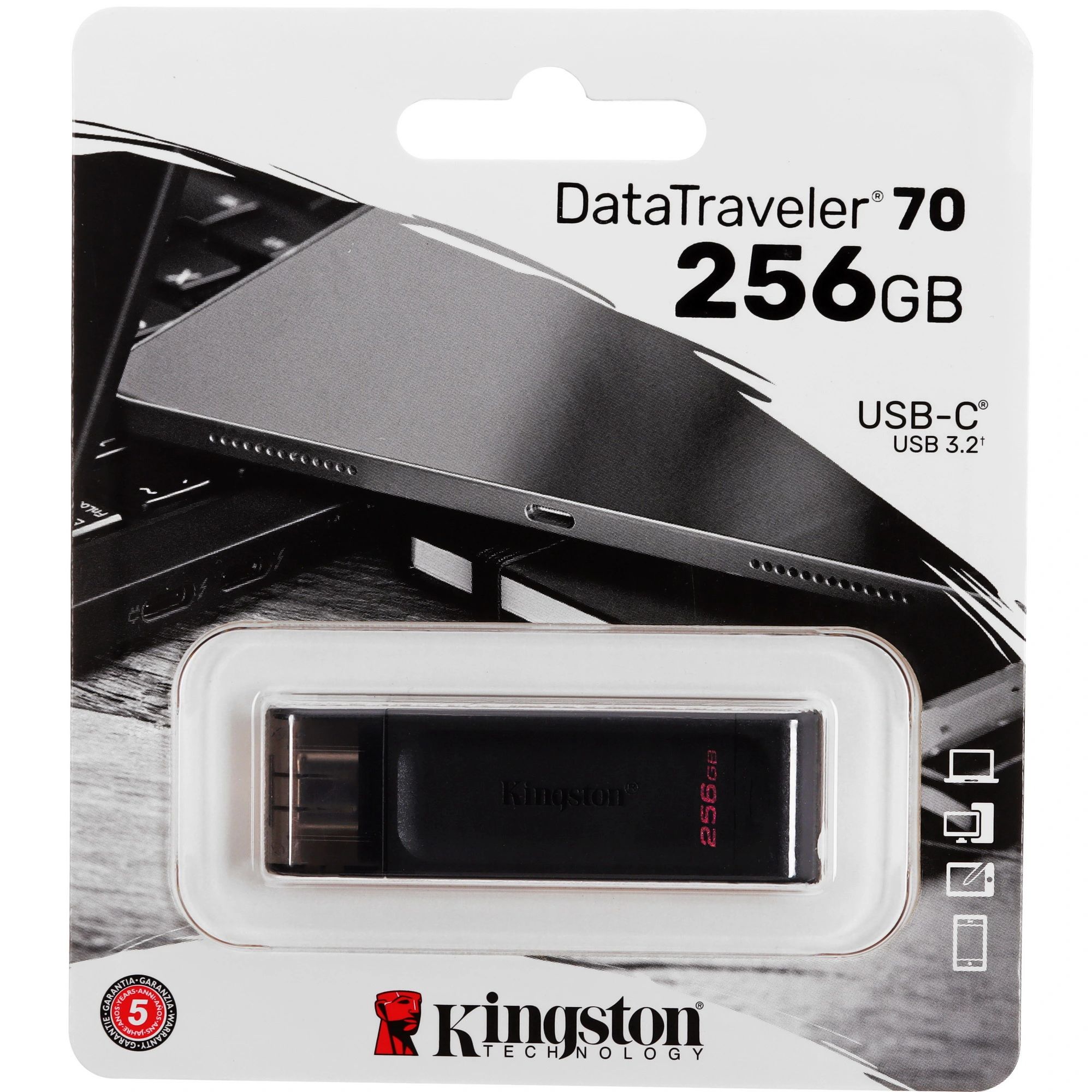 USB-флеш-накопитель Kingston DataTraveler 70 256 ГБ, USB 3.2 / USB Type-C
