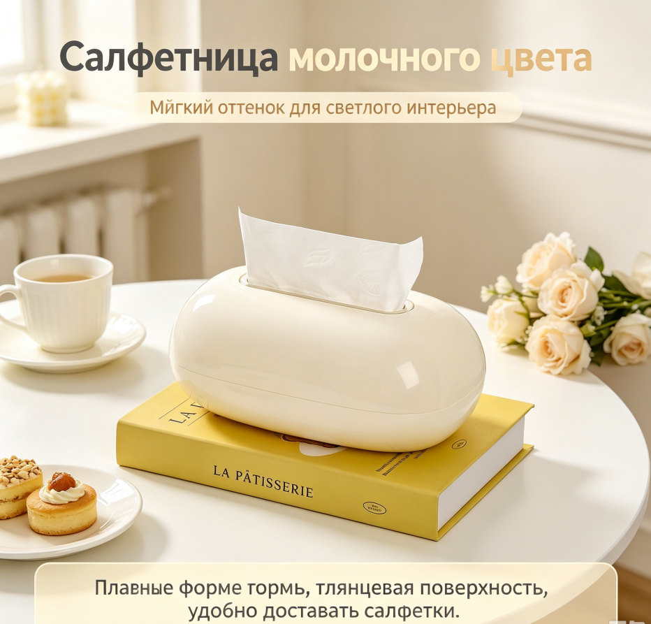 Держатель для салфеток в форме гальки, скандинавский стиль, пластиковая коробка для салфеток, для гостиной и спальни,