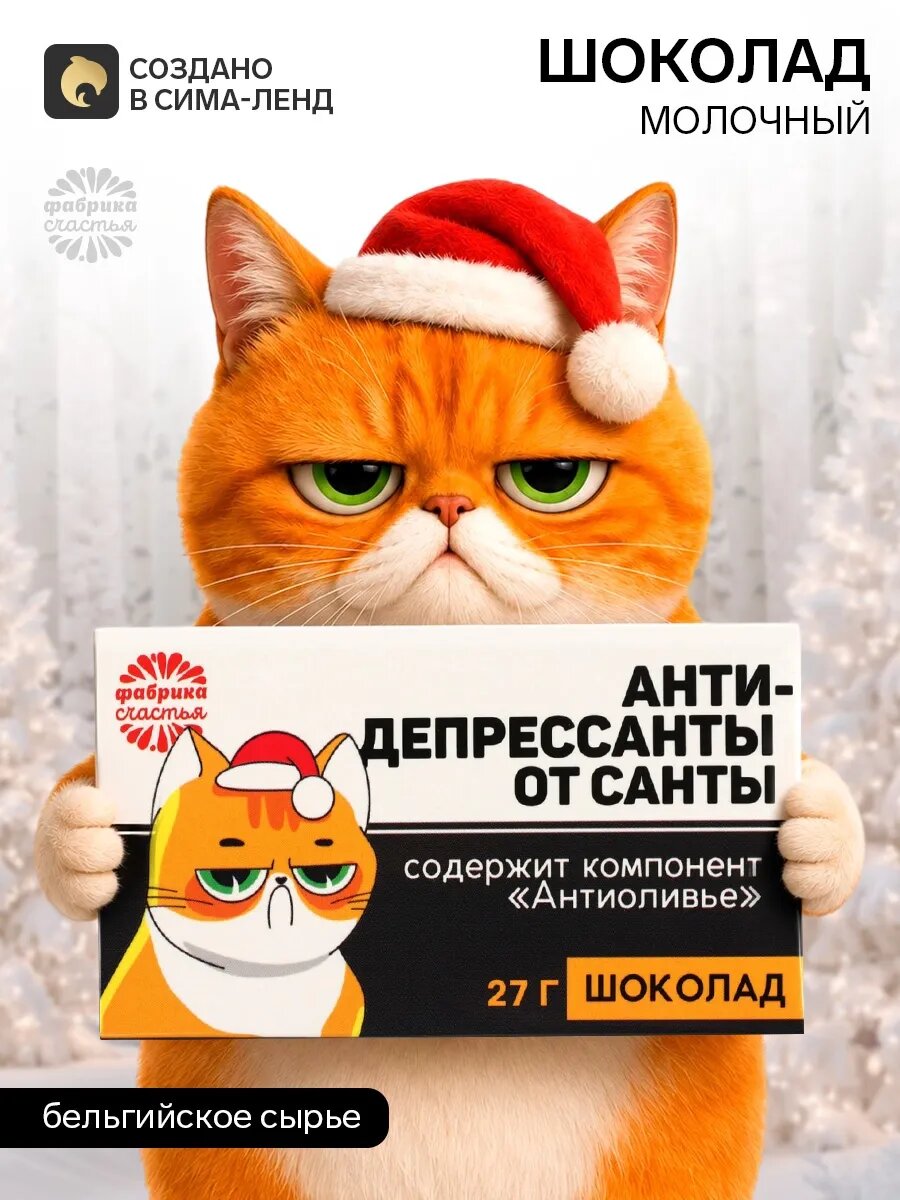 Шоколад новогодний «Антидепрессанты от Санты»