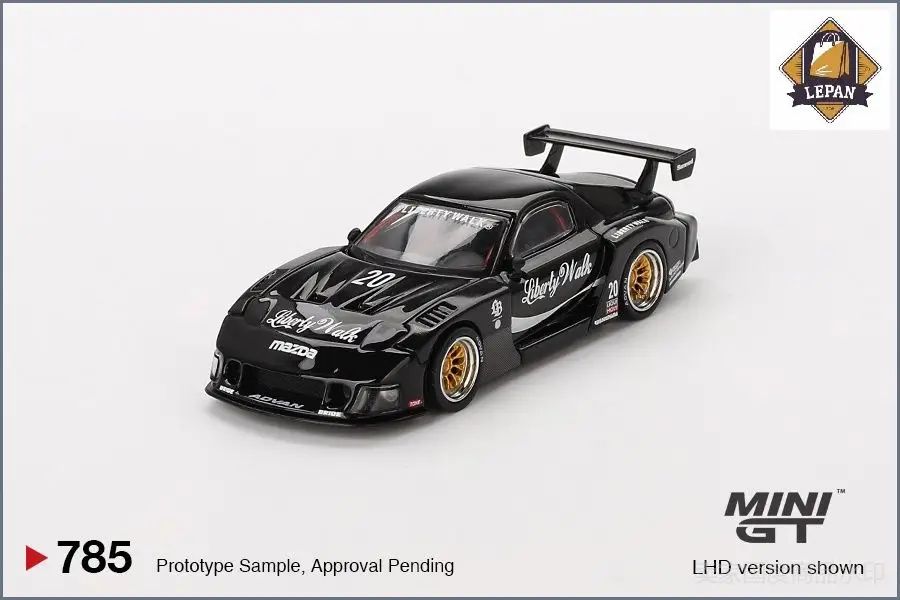 MINI GTKAIDO HOUSE MAZDA RX7 LBSuper Silhouette V1LEPAN 1/64 эксклюзивный литой под давлением коллекционный автомобиль черного цвета
